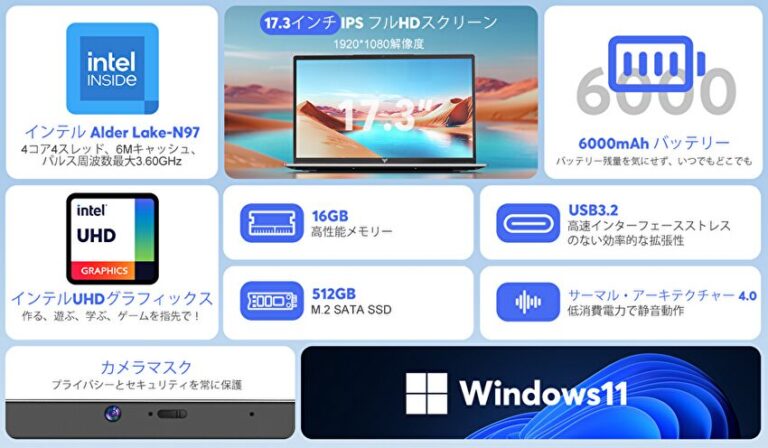 ACEMAGIC AX17、N97を搭載の17.3インチ ノートPC スペックのまとめ。セール価格は46,500円 | Win And I net